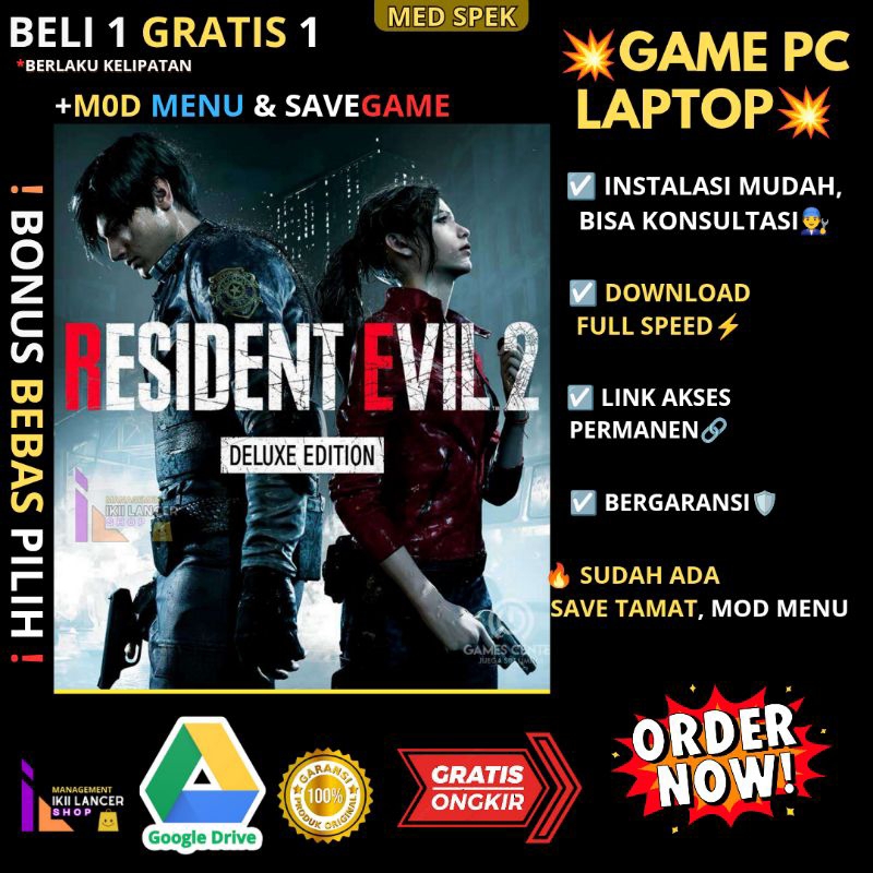 Jual Resident Evil 2 2019 Deluxe Edition - PC LAPTOP GAMES - CARA INSTALL MUDAH! | Shopee Indonesia
