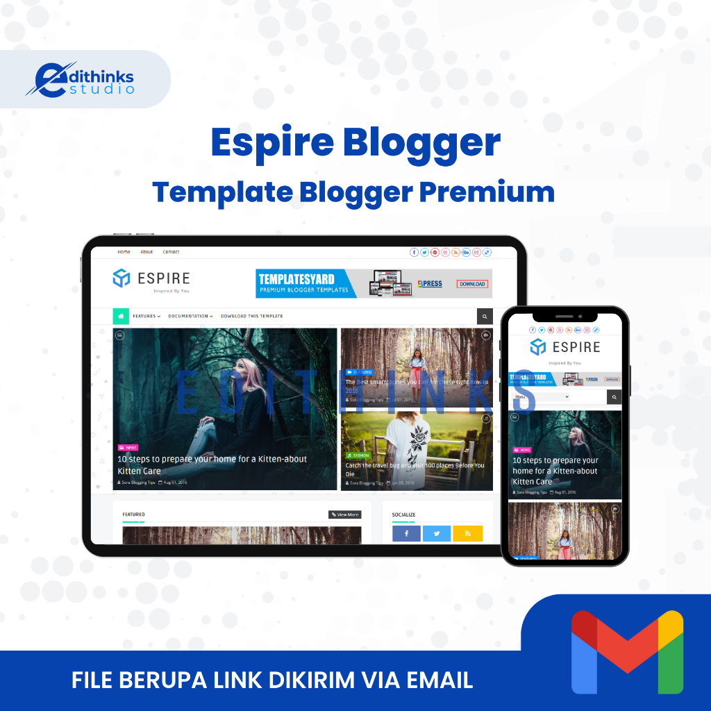 Jual Template Blogger Espire | Template Blogger Premium | Shopee Indonesia