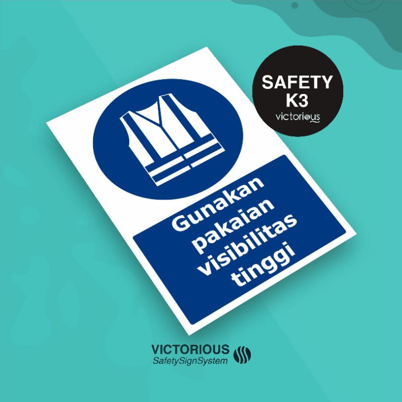 Jual Sticker Safety K3 Wajib APD Gunakan Pakaian Visibilitas Tinggi ...