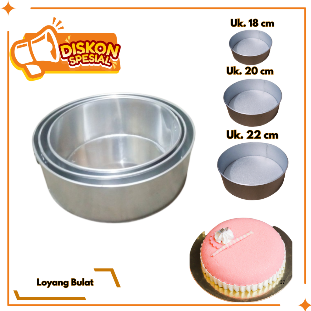 Jual Loyang Bulat Ukuran 18, 20, 22 cm Harga Satuan / Loyang Kue ...