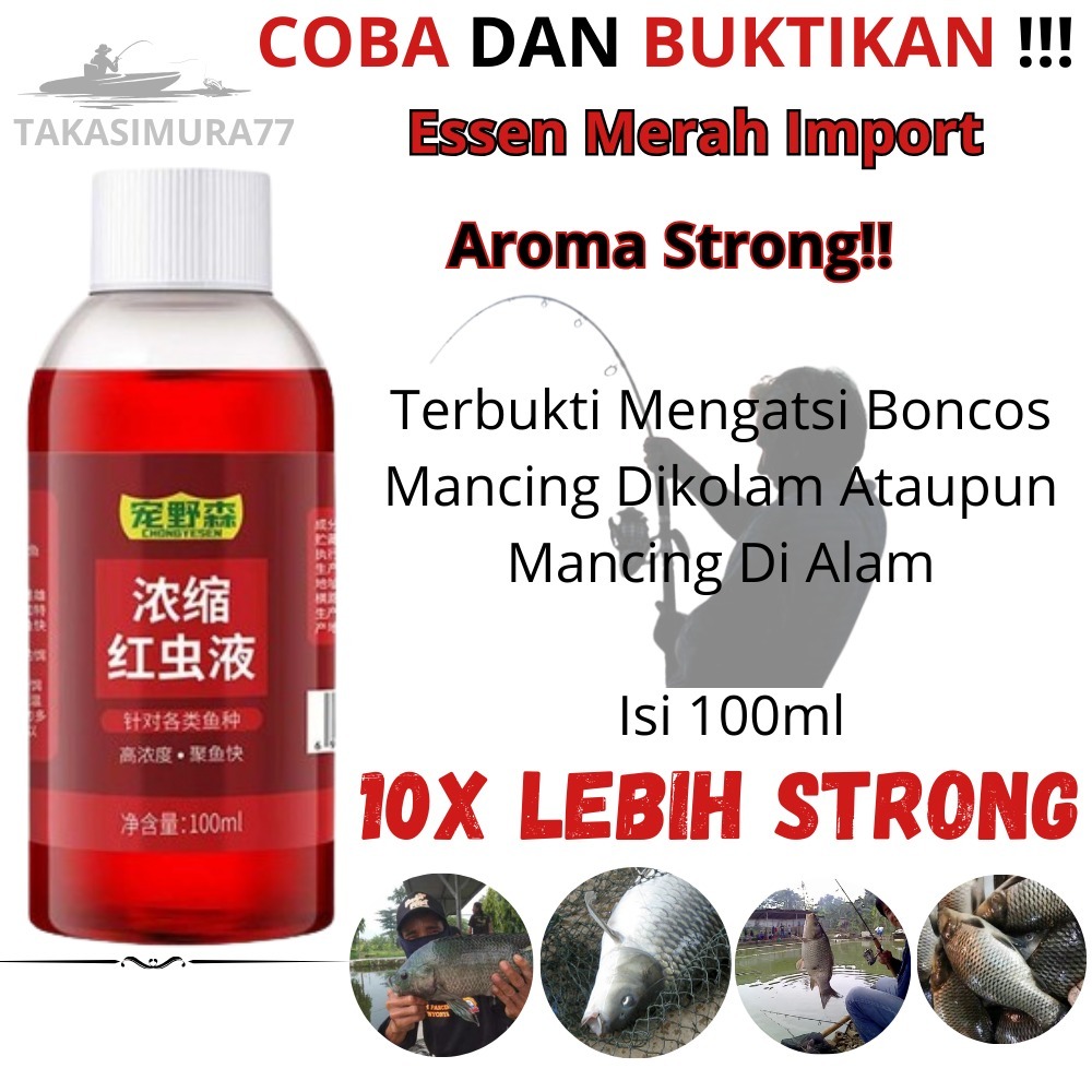 Jual Umpan Pancing Cairan Merah 100 ml Ajaib Ikan Essen Esen Semua ...