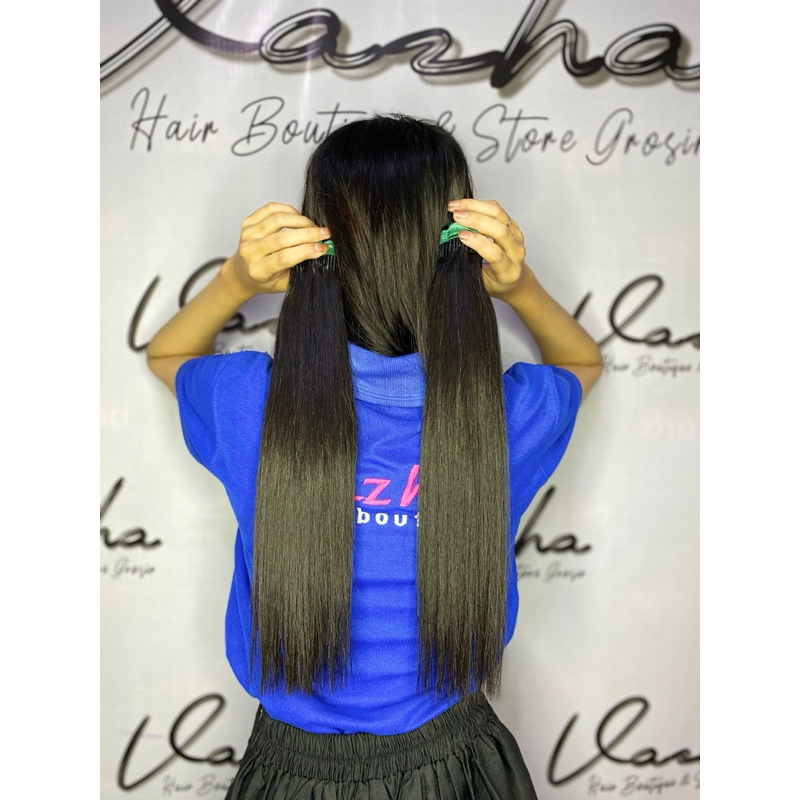 Jual Hair extension / rambut sambung 50cm - 55cm / 100 helai 100% human ...