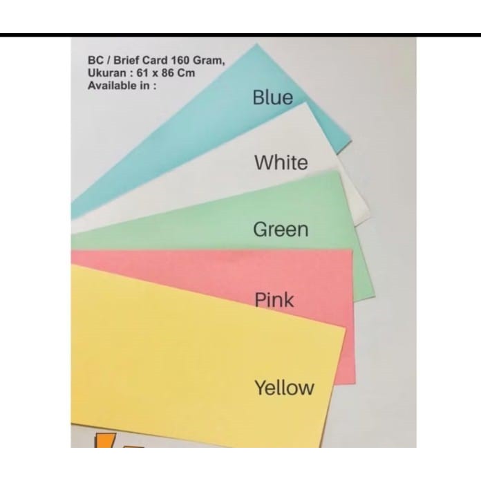 Jual (1 Bungkus) Karton BC Folio Murah Putih Warna / Kertas Manila HVS ...