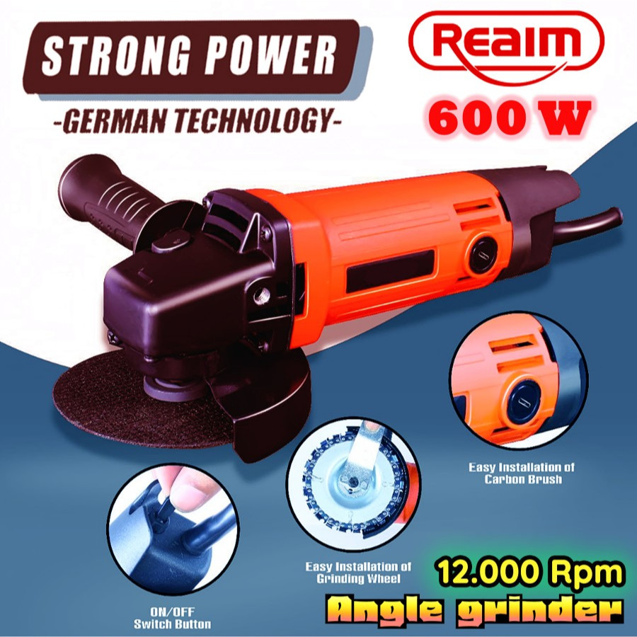 Jual Mesin Gerinda Tangan Angle Grinder Grinda Mini 4" Inch 100mm Mata ...