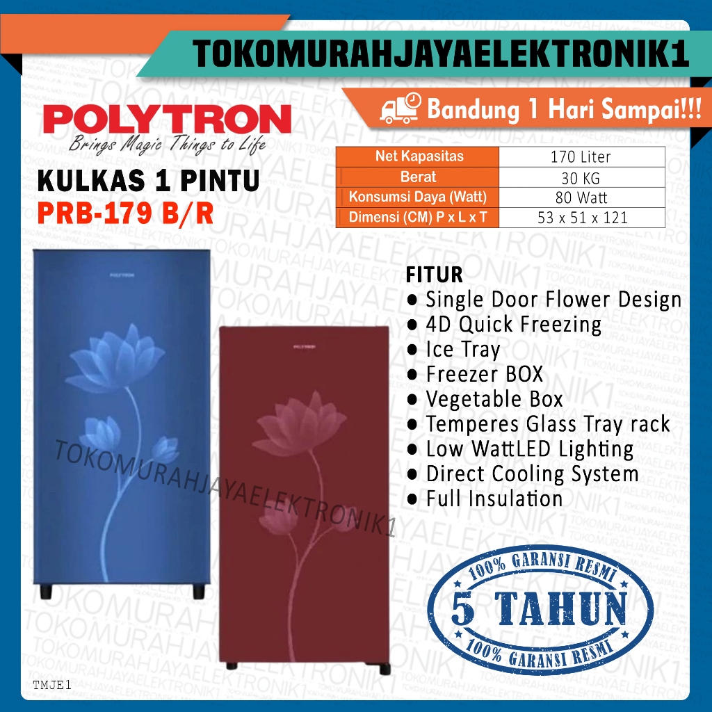 Jual KULKAS POLYTRON 1 PINTU 170 LITER POLYTRON PRB 179 GARANSI RESMI ...