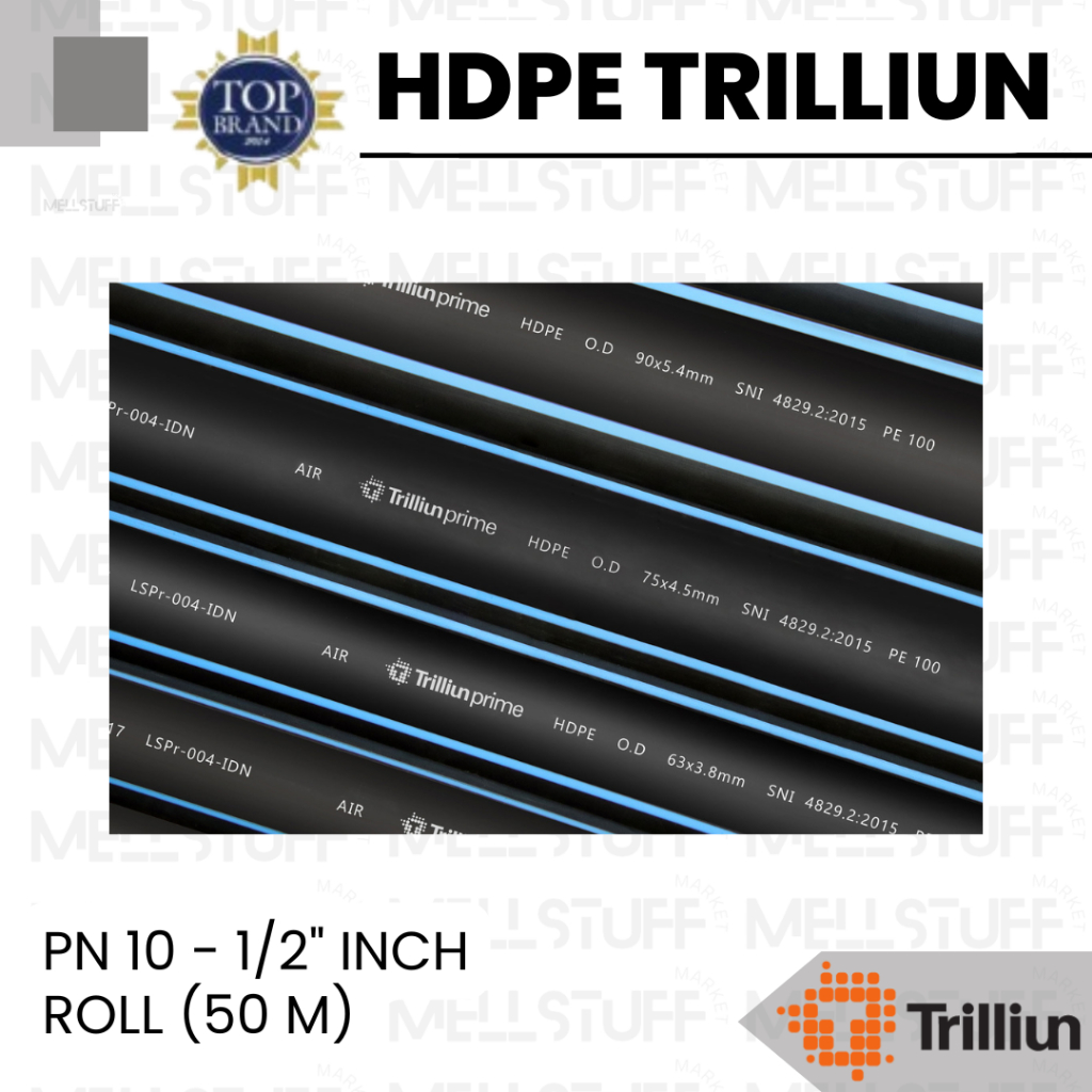 Jual Pipa HDPE Premium Trilliun 1/2" Inch (20mm) PN-10 Roll (50 Meter ...