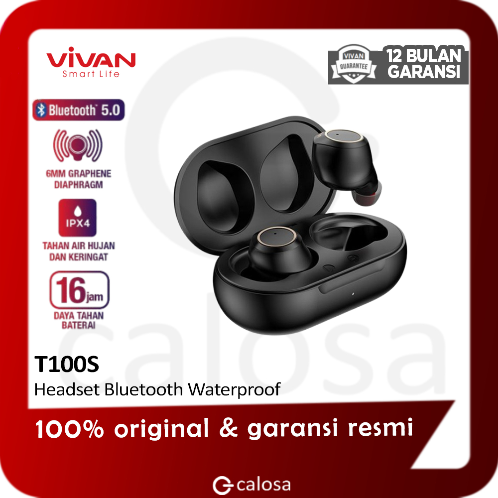 Jual VIVAN T100S Wireless Bluetooth Earphone Sound Bass with Waterproof ...