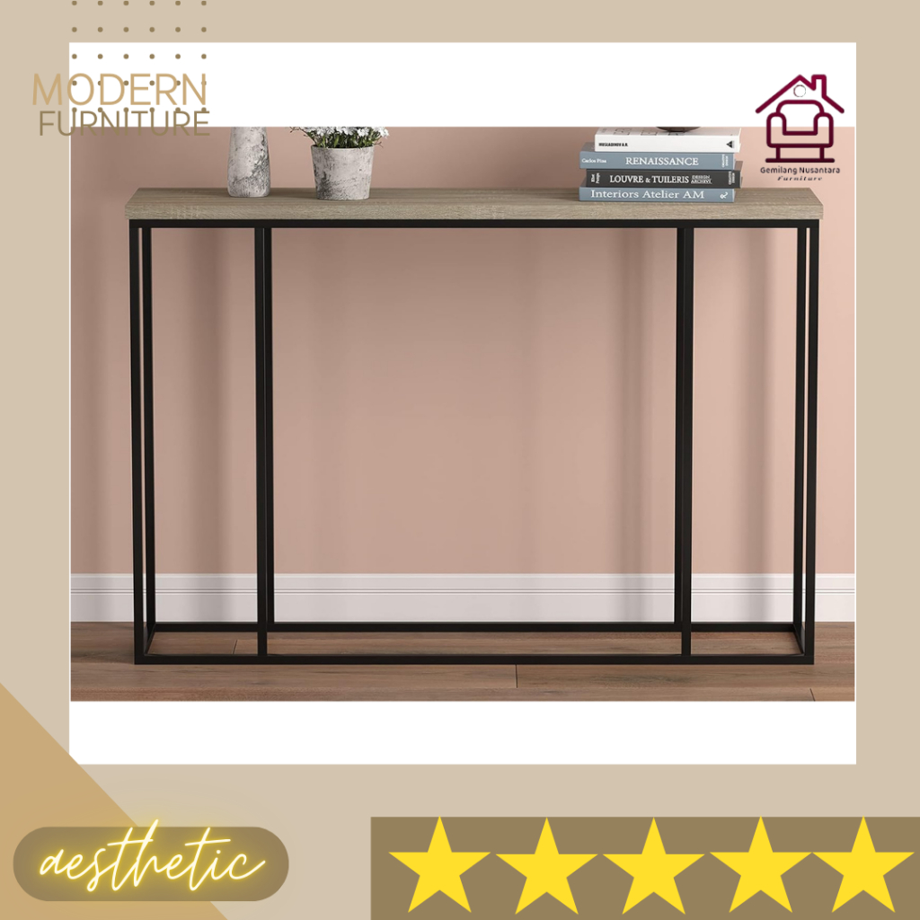 Jual Meja Console Minimalis Ruang Tamu Estetik Industrial Panjang 120cm ...