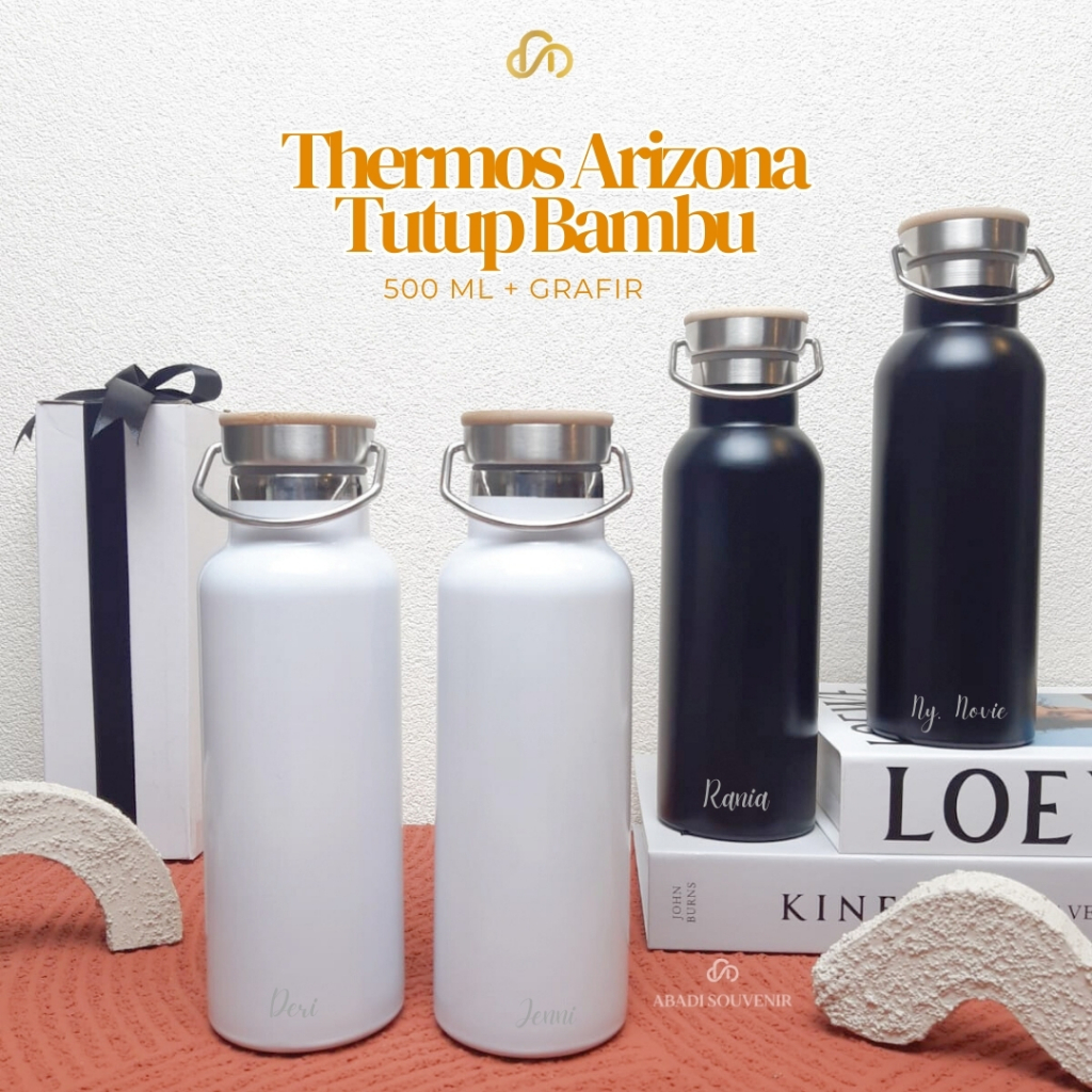 Jual Termos Tumblr Botol Arizona Stainless Steel Gagang Besi Tutup Kayu ...