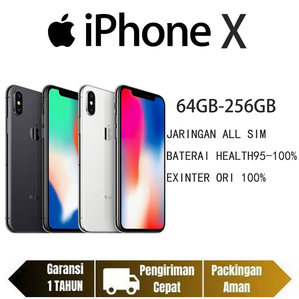 Jual iPHONE X 64GB/256GB IPX SECOND ORI MULUS LIKE NEW iPX BERGARANSI 3UTOOLS ALL GREEN | Shopee ...