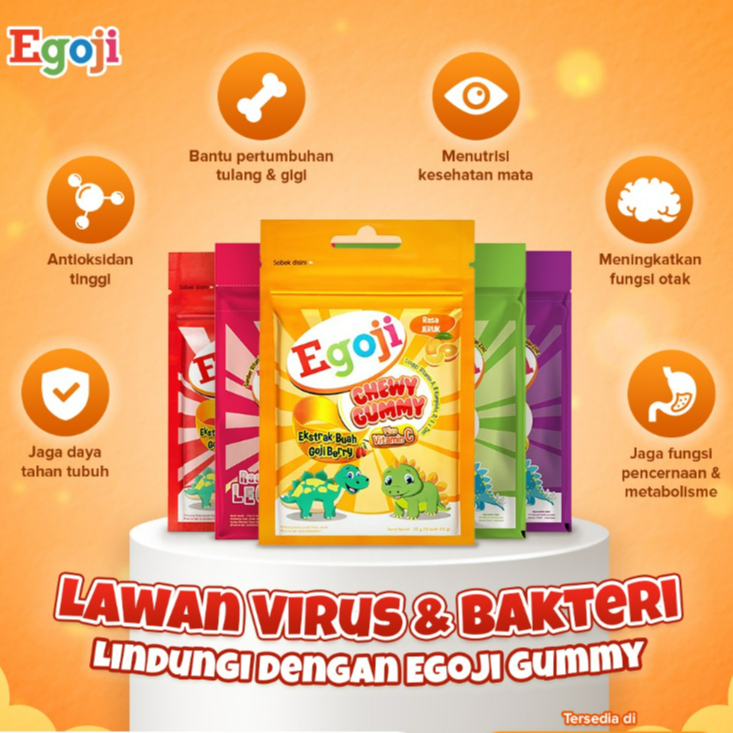 Jual Egoji Gummy Vitamin Kunyah Sachet | Multivitamin Untuk Daya Tahan ...