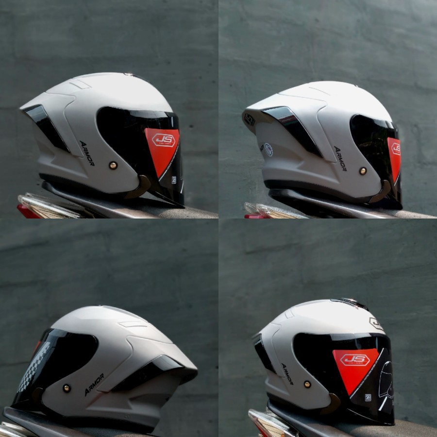 Jual JS ARMOR Helm Half Face Paket Ganteng Original SNI | Shopee Indonesia