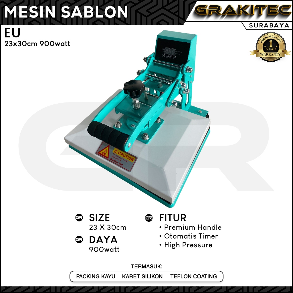 Jual Mesin Press Sablon Kaos Sliding 23x30 EU PRO Super High Pressure ...