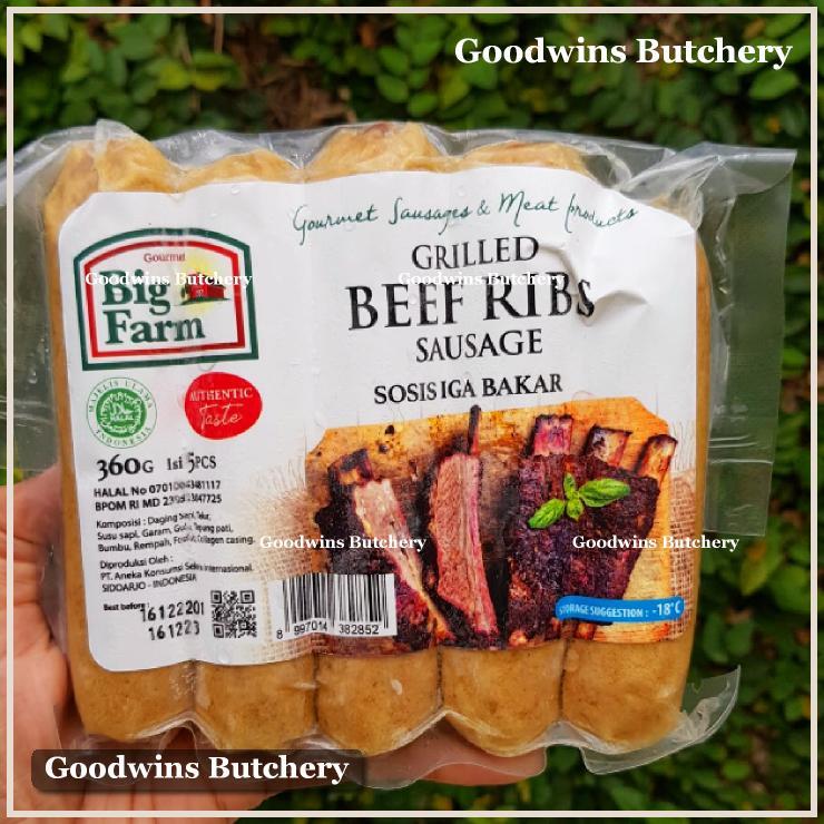 Jual Grilled beef ribs sausage Big Farm frozen sosis daging iga sapi ...