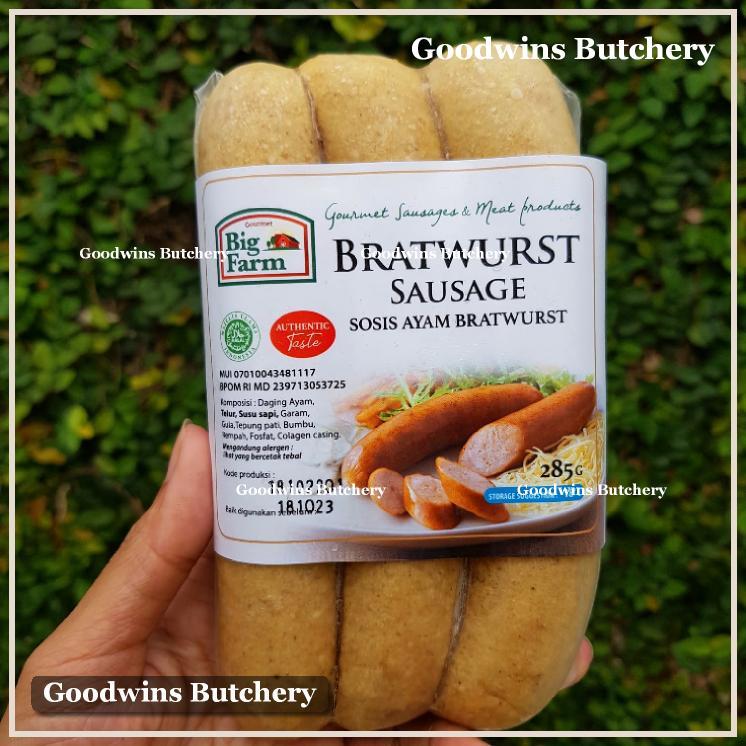 Jual Chicken bratwurst sausage Big Farm frozen sosis ayam 3pcs 285g BigFarm | Shopee Indonesia