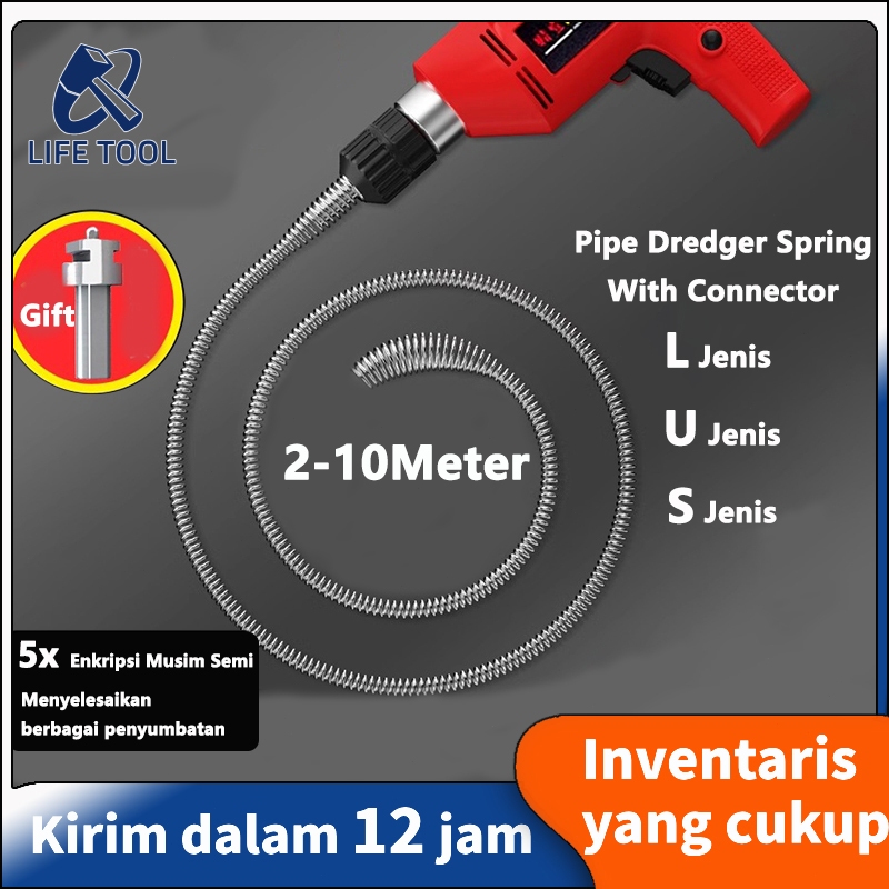 Jual Life tool/2-10meter/Alat Jepit Kawat Pembersih Saluran Mampet Adaptor Bar Pipa Air Wastafel ...