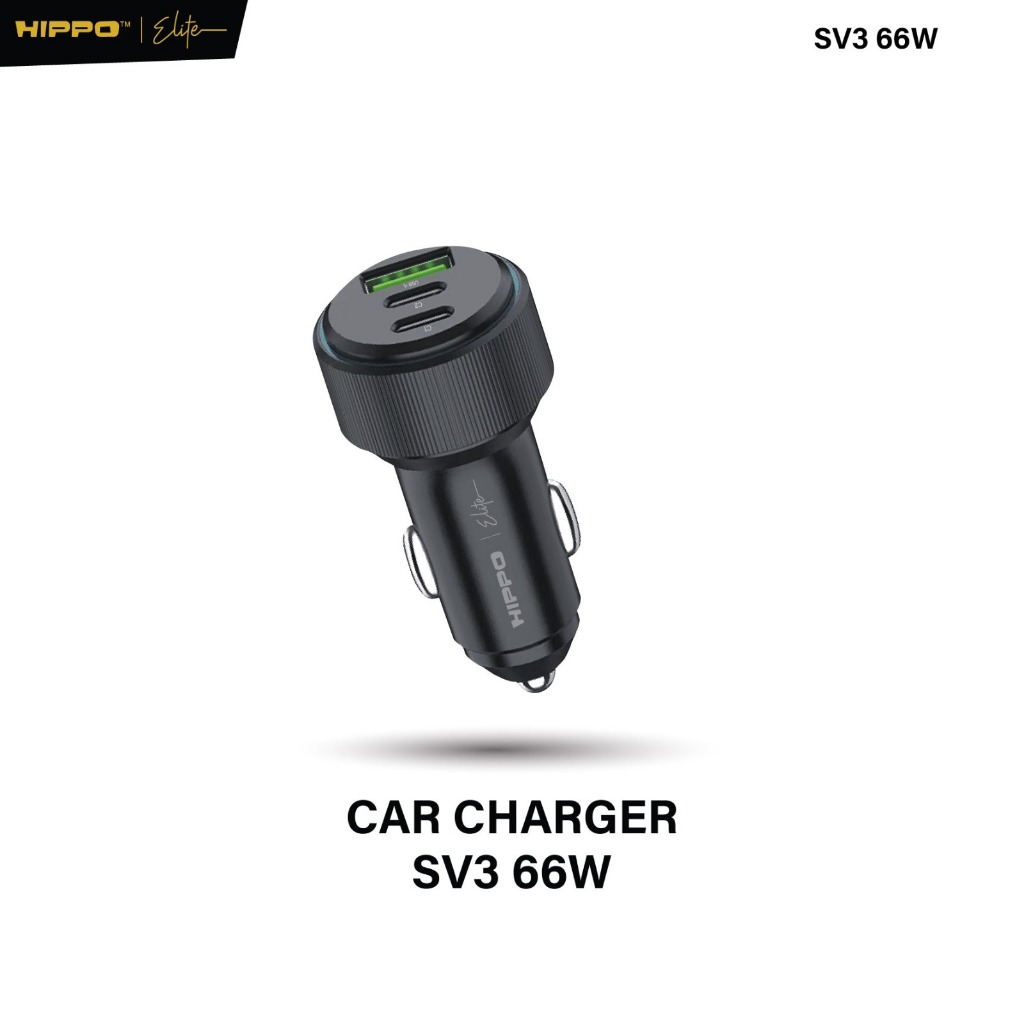 Jual Hippo Elite CAR Charger SV3 66W Total Output - BLACK Triple 3 ...