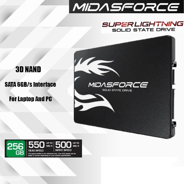 Jual SSD Midasforce Super Lightning 256GB SATA 3 6GB/s | Shopee Indonesia