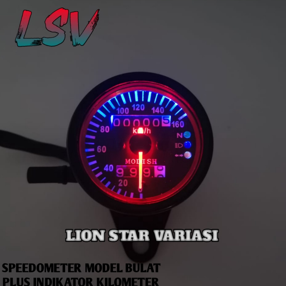 Jual KODE V24D Speedometer Bulat Kilometer LED Plus Indikator Sein ...