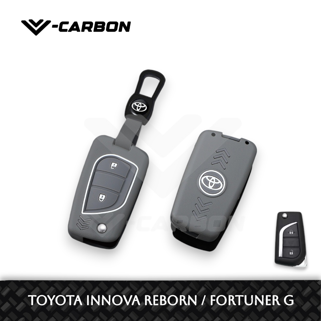 Jual V-Carbon Grey ABS Key Cover Casing Kunci Toyota Innova Reborn ...