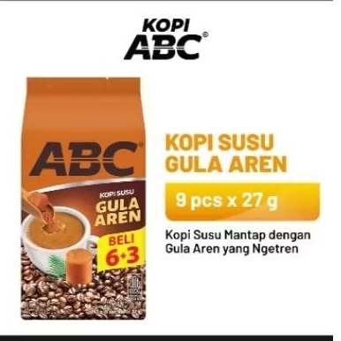 Jual ABC kopi susu Gula Aren isi 9 sachet | Shopee Indonesia