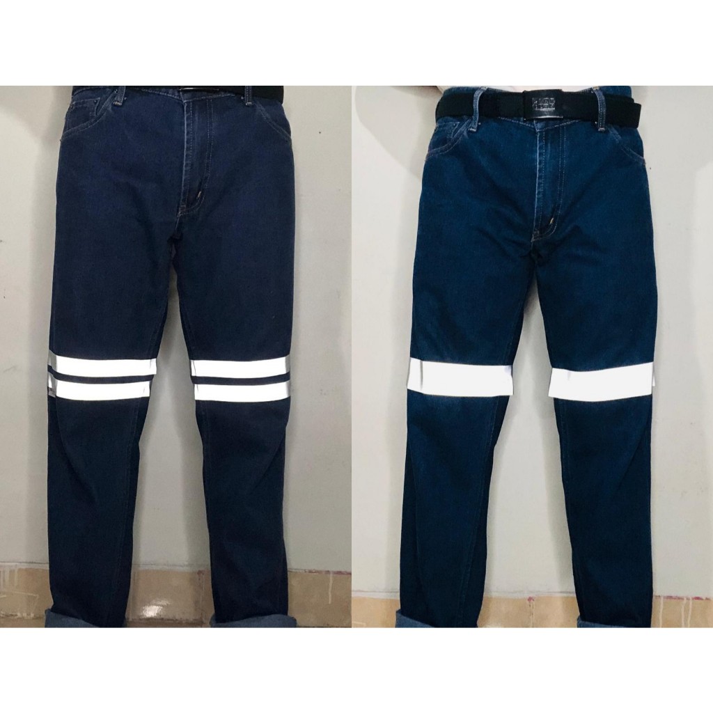 Jual celana jeans kerja safety pria/celana kerja proyek /celana ...