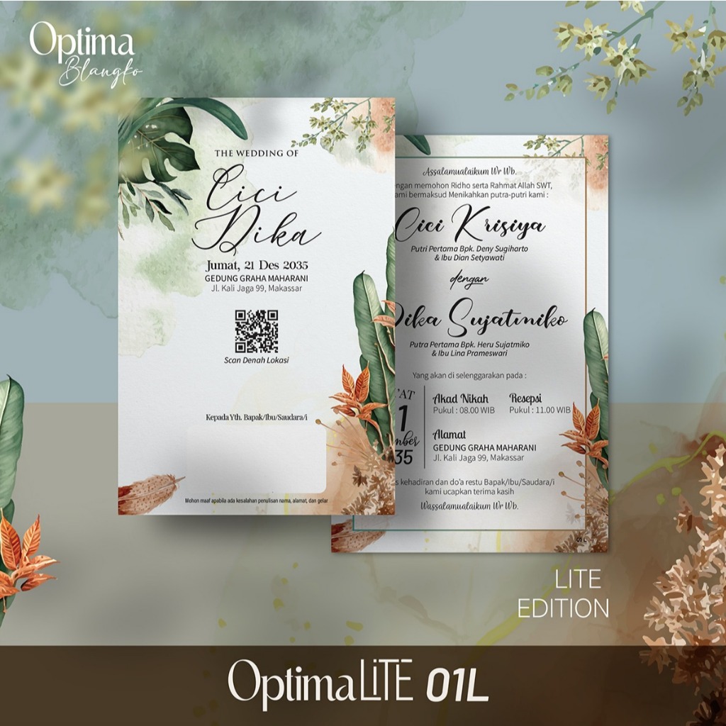 Jual Optima Lite 01 L - 09 L | Blangko Undangan | Blangko Undangan Murah | Free File Setting ...