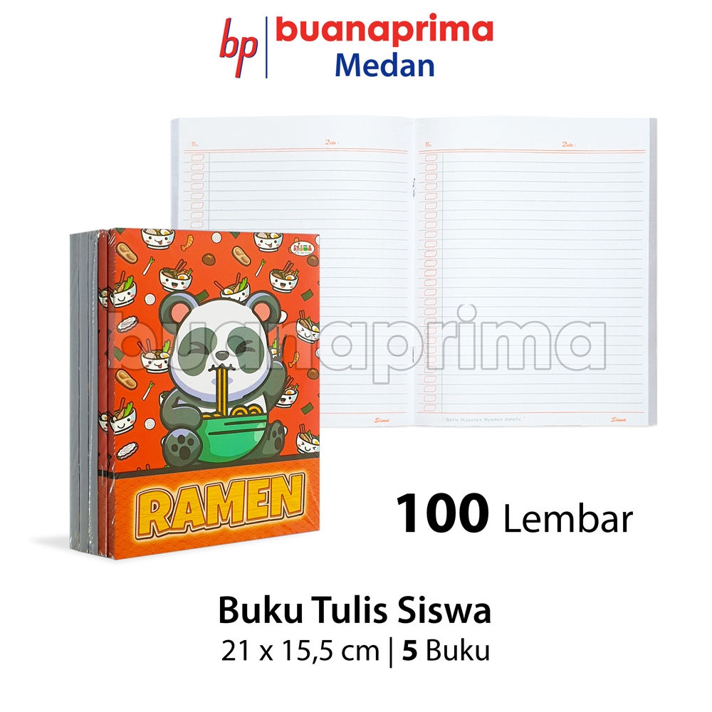 Jual Buku Tulis PENDEK SISWA 100 Lembar 1 Pack isi 5 Buku Notebook ...