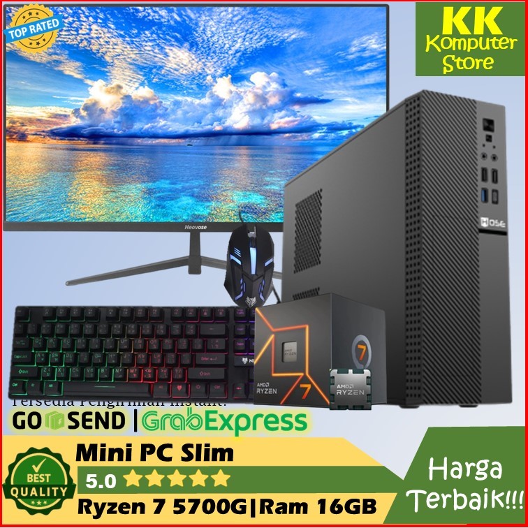 Jual Pc Gaming Mini Slim Amd Ryzen 7 5700G |Ram 16GB |Ssd256Gb |Hdd 500G [Pc Only / Fulset ...