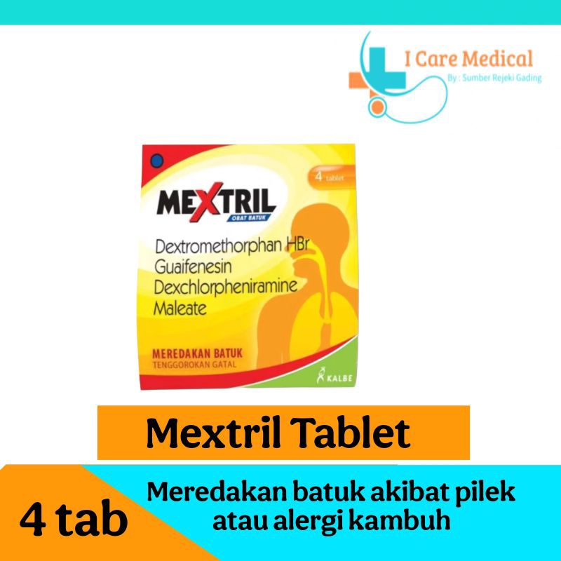 Jual Mextril Strip 4 Tablet - Meredakan Batuk dan atau Batuk Alergi ...