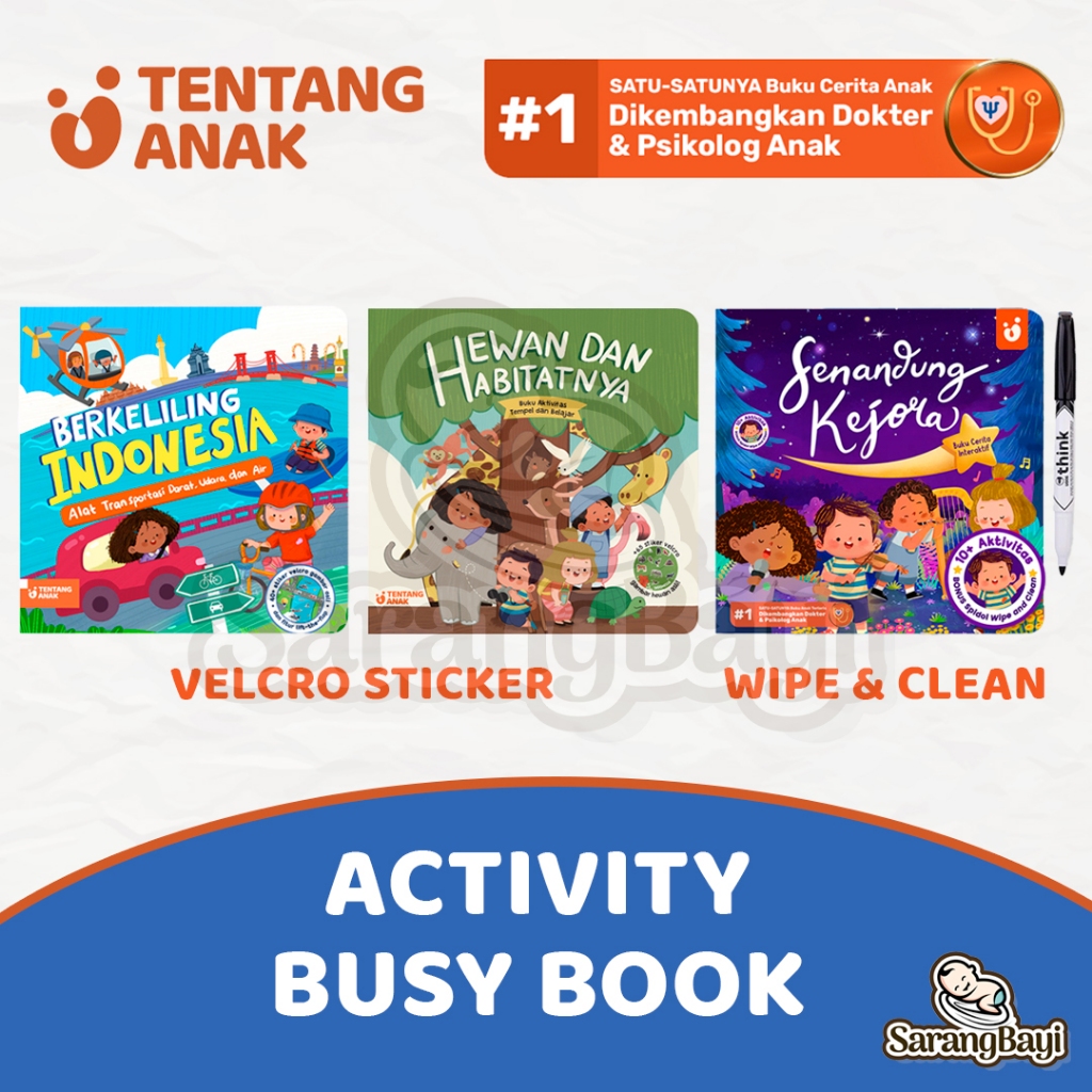Jual Tentang Anak Activity Busy Book / Velcro Sticker Busy Book Stiker ...