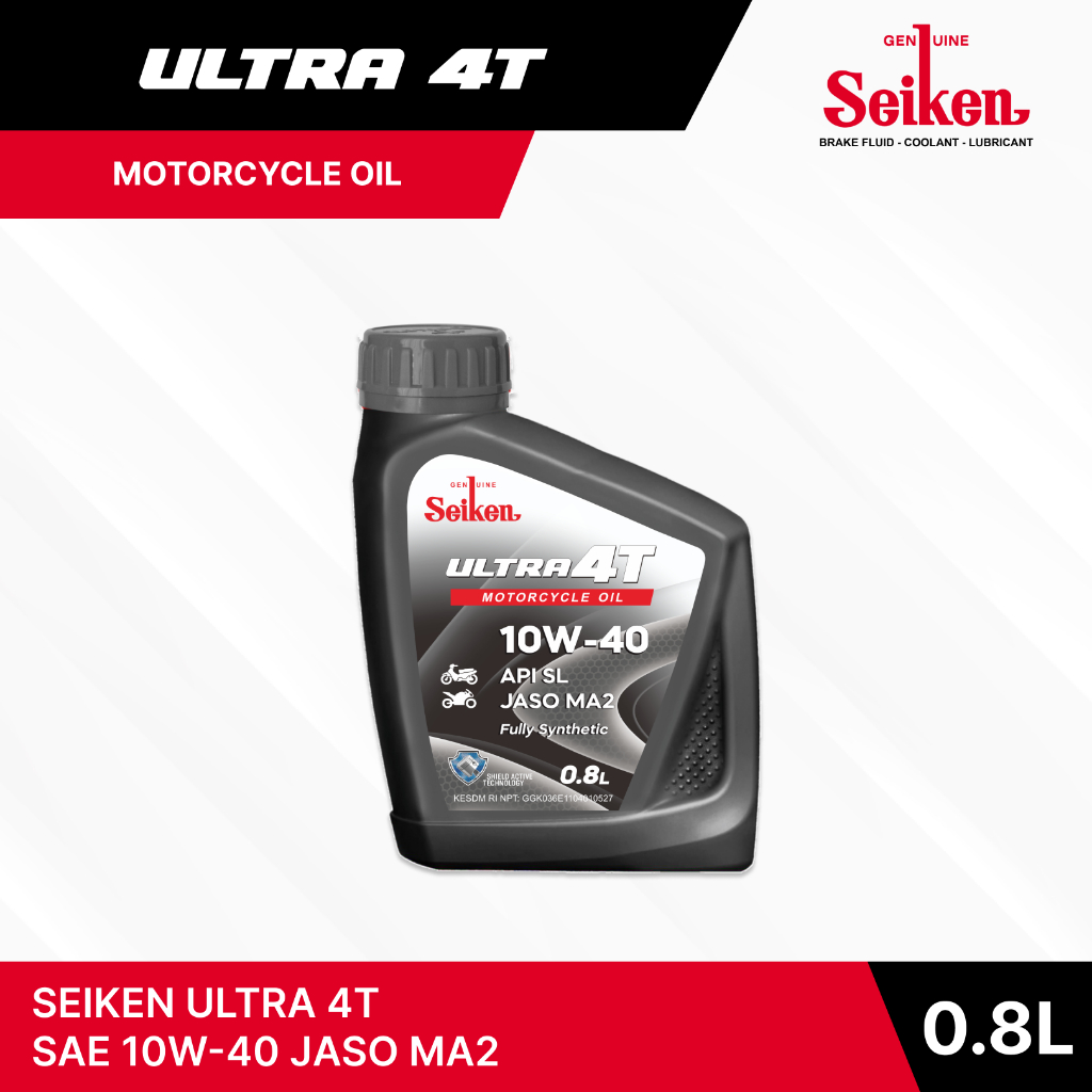 Jual Seiken ULTRA 4T MOTORCYCLE OIL SAE 10W-40 API SL JASO MA2 FULLY ...
