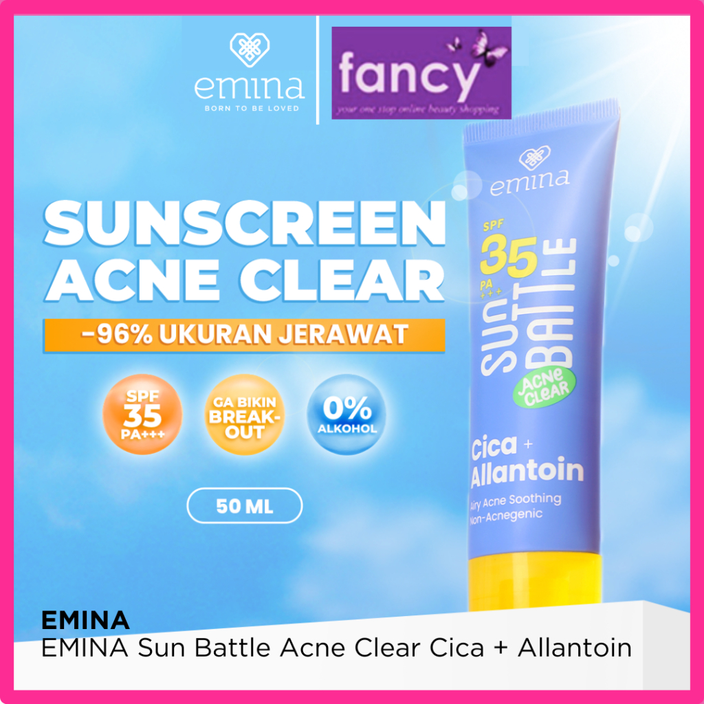 Jual Emina Sun Battle SPF 35 PA +++ Acne Clear CICA + ALLANTOIN Airy ...