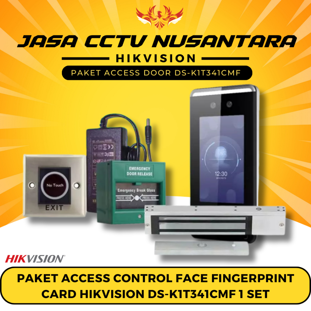 Jual Paket Access Door Hikvision DS-K1T341CMF Face RFID Access Control ...