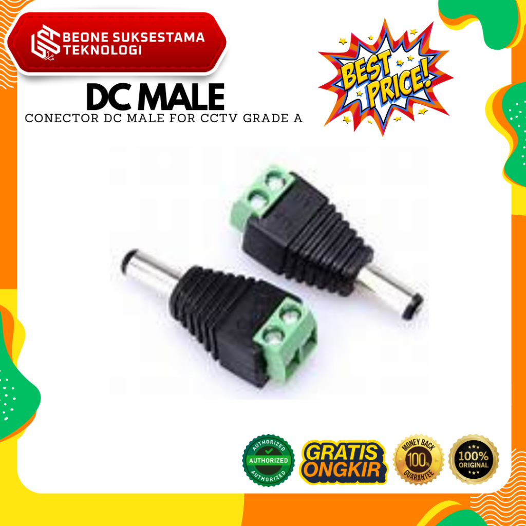 Jual JACK DC MALE KONEKTOR DC COWOK GRADE A | Shopee Indonesia