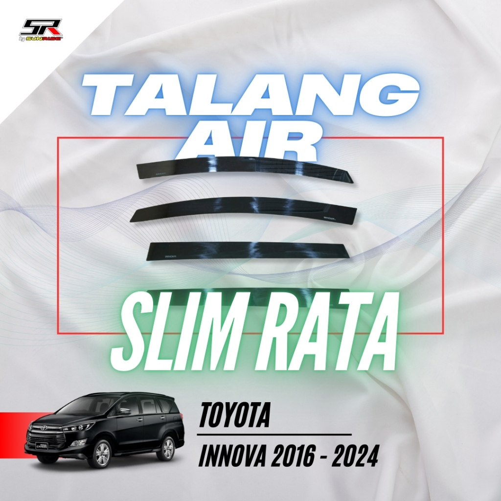 Jual Talang Air Mobil Model Flat SLIM RATA INNOVA 2016-2024 Black Slim ...
