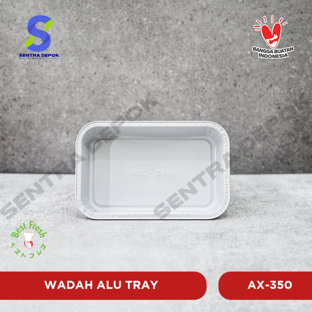 Jual Aluminium Tray AX 350 / BX 4381 + Tutup – Wadah Makanan Mentai ...