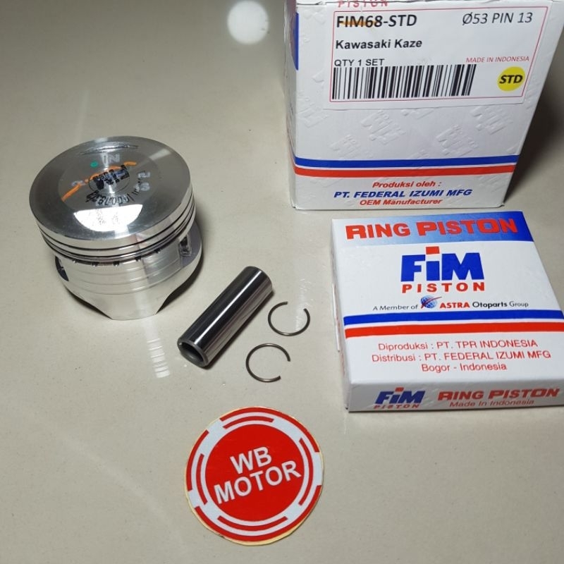 Jual FIM 68 SEHER PISTON PISTON KIT KAWASAKI KAZE DIAMWTER 53 PIJ 13 WB ...