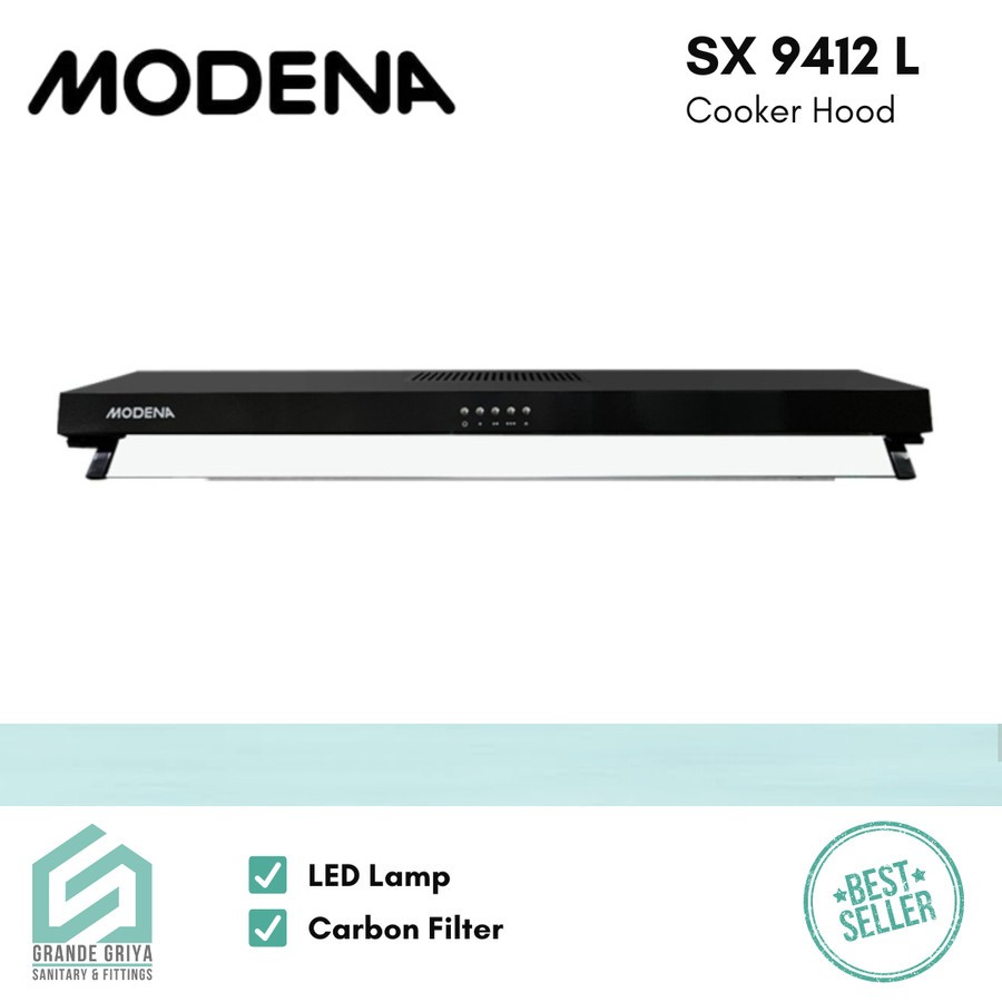 Jual MODENA Slim Cooker Hood Penghisap Asap Dapur 90 cm SX 9412 L hitam | Shopee Indonesia