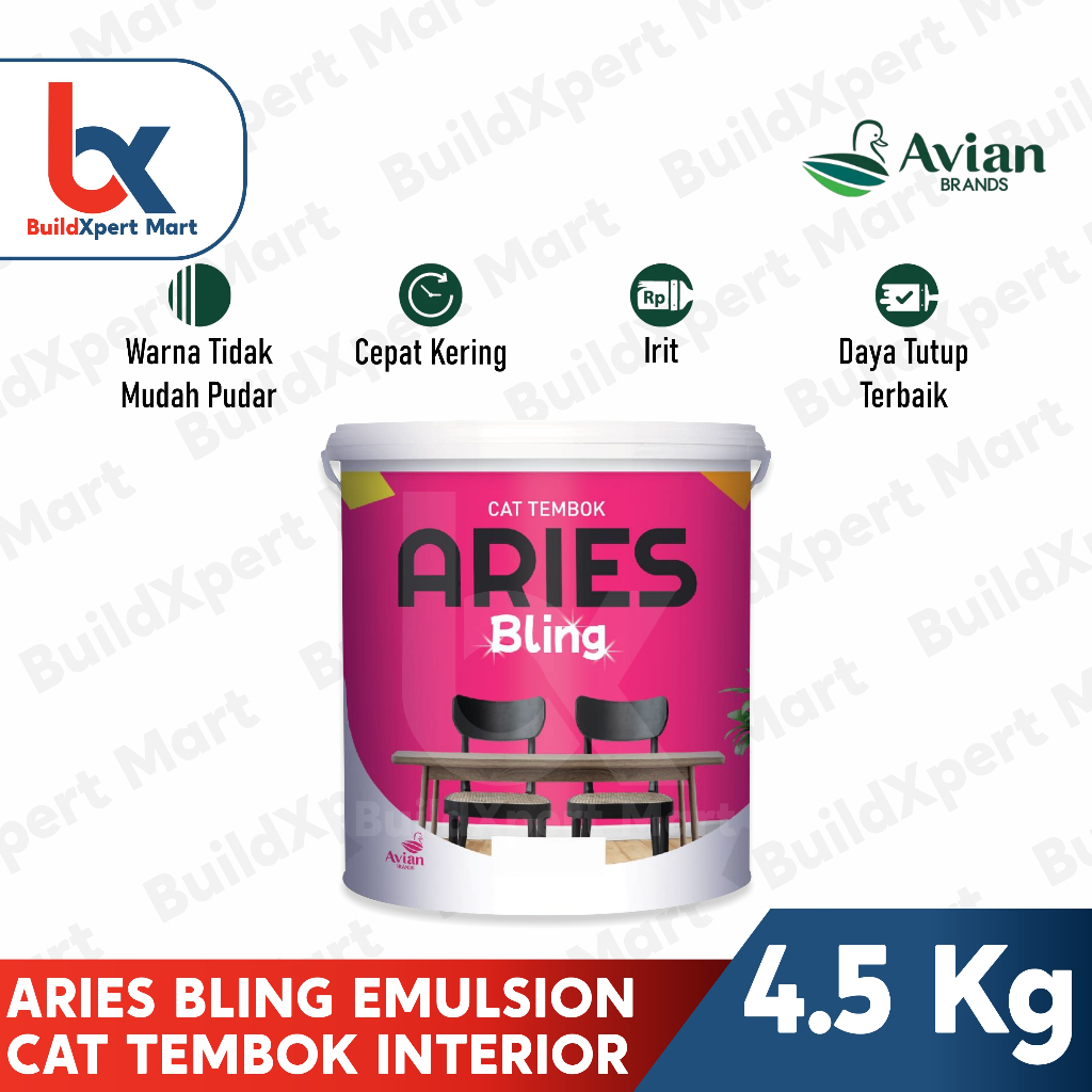 Jual Aries Bling 4,5 Kg - Cat Tembok Interior - Tidak Mengapur Penuh ...