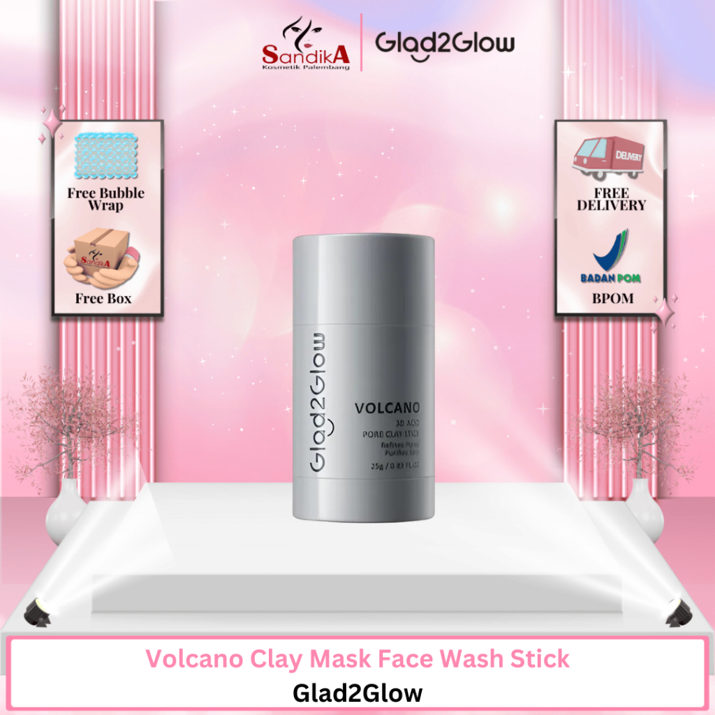 Jual Glad2Glow Volcano Clay Mask Masker Wajah Face Wash Stick | Shopee ...