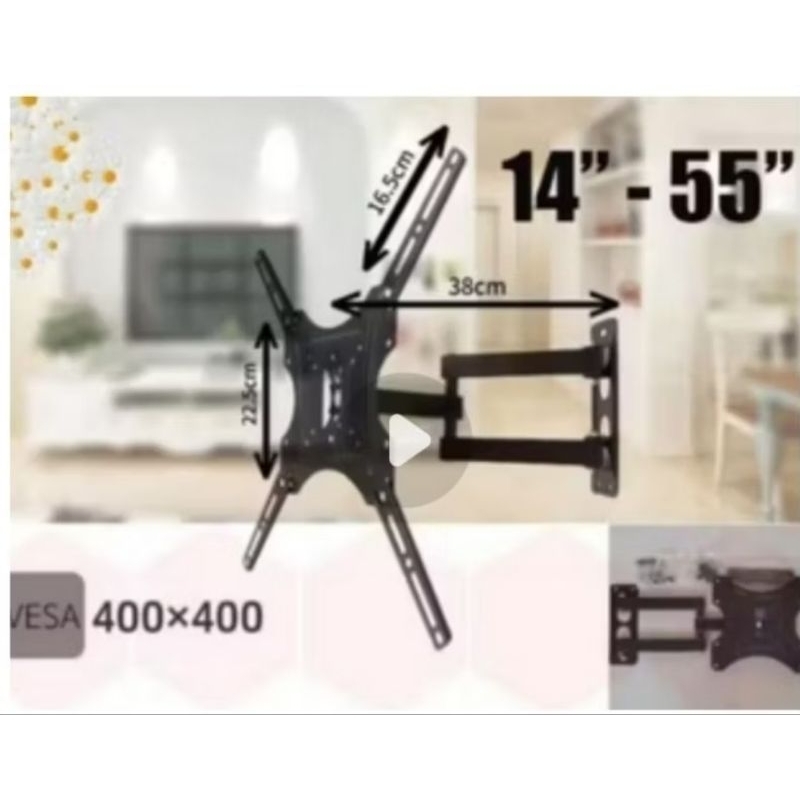 Jual 14-55 inch Bracket / Breket TV Telescopic10-42inch VESA ...