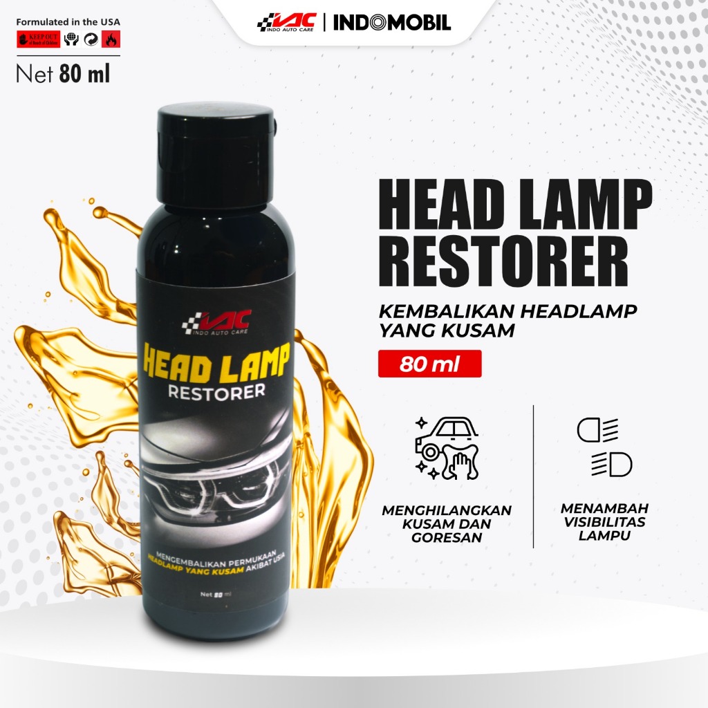 Jual Headlamp Restore IAC Indo Auto Care Pembersih Lampu Mobil 80ml ...