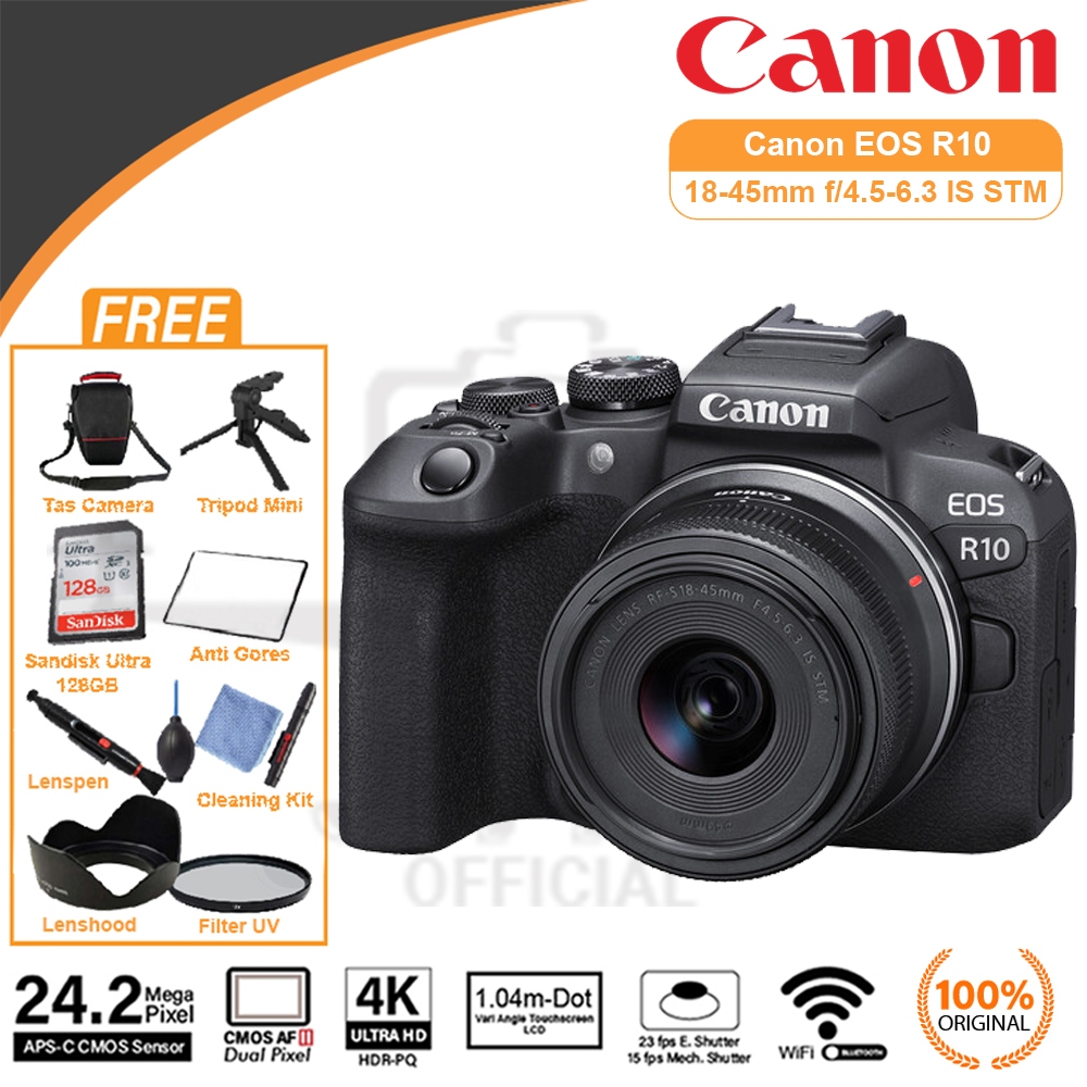 Jual Canon EOS R10 Kit RF-S 18-45mm STM EOS R 10 Kit 18-45 Distri ...