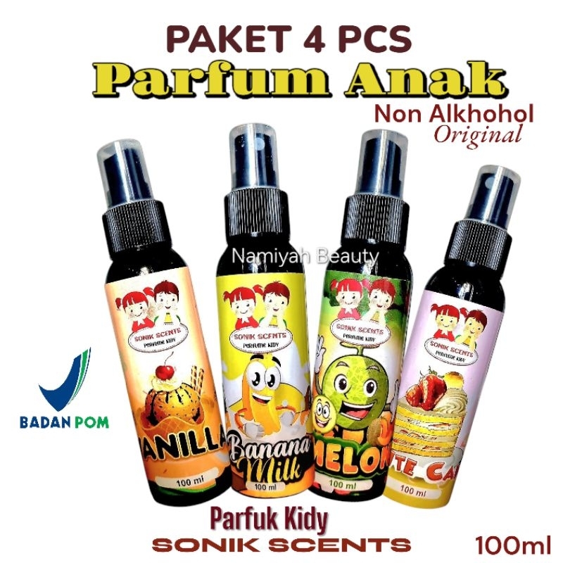 Jual Paket 4 pcs Parfum Anak Non Alkhohol Parfum kidy Sonik Scents ...