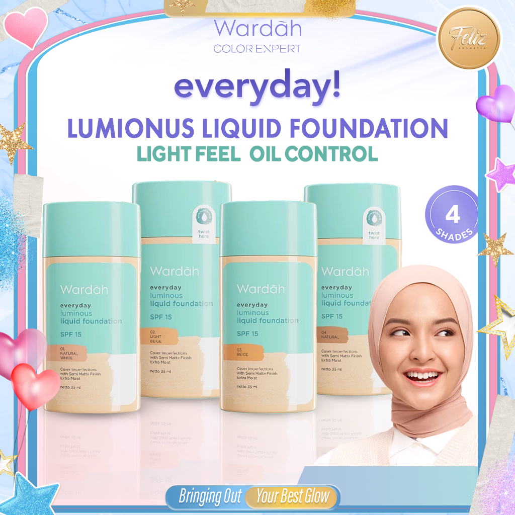 Jual * FELIZ * WARDAH Everyday Luminous Liquid Foundation SPF15 | Shopee Indonesia