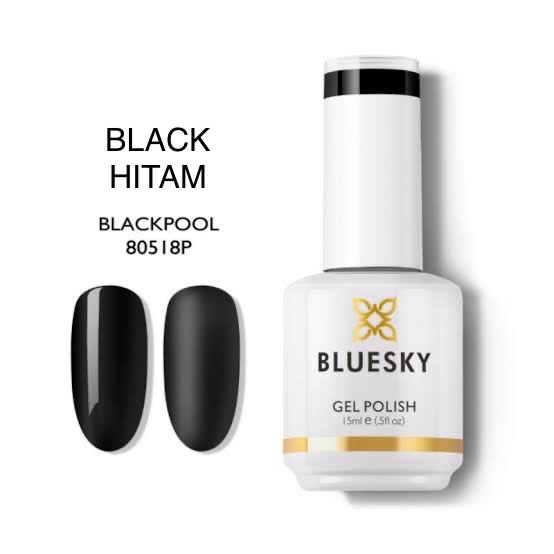 Jual KUTEK HALAL BLUESKY / BLUE SKY GEL POLISH HITAM PUTIH | Shopee ...