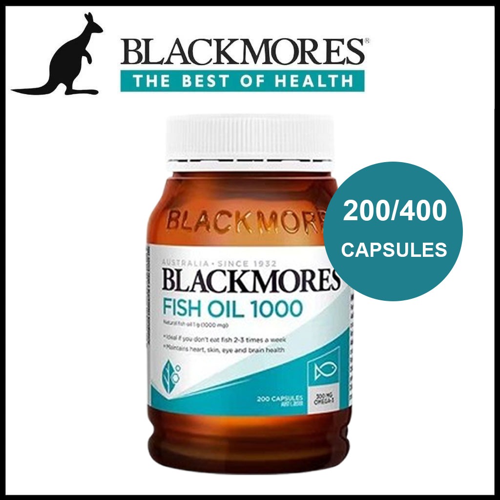 Jual Blackmores Fish Oil 1000mg Omega-3 200/400 Kapsul/Odourless Fish ...