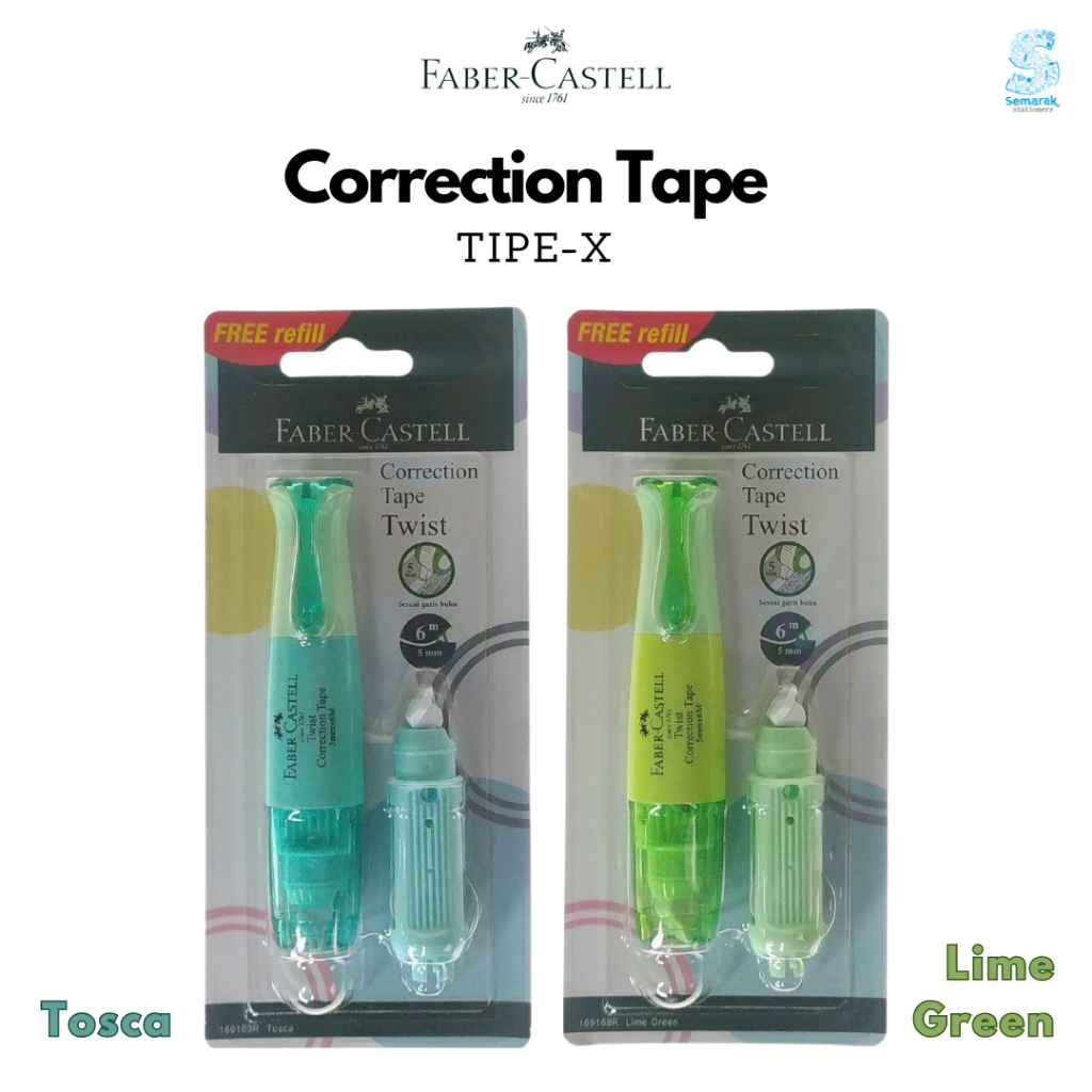 Jual Faber Castell Correction Tape Twist Tipex Kertas Putar + Refill 5 ...