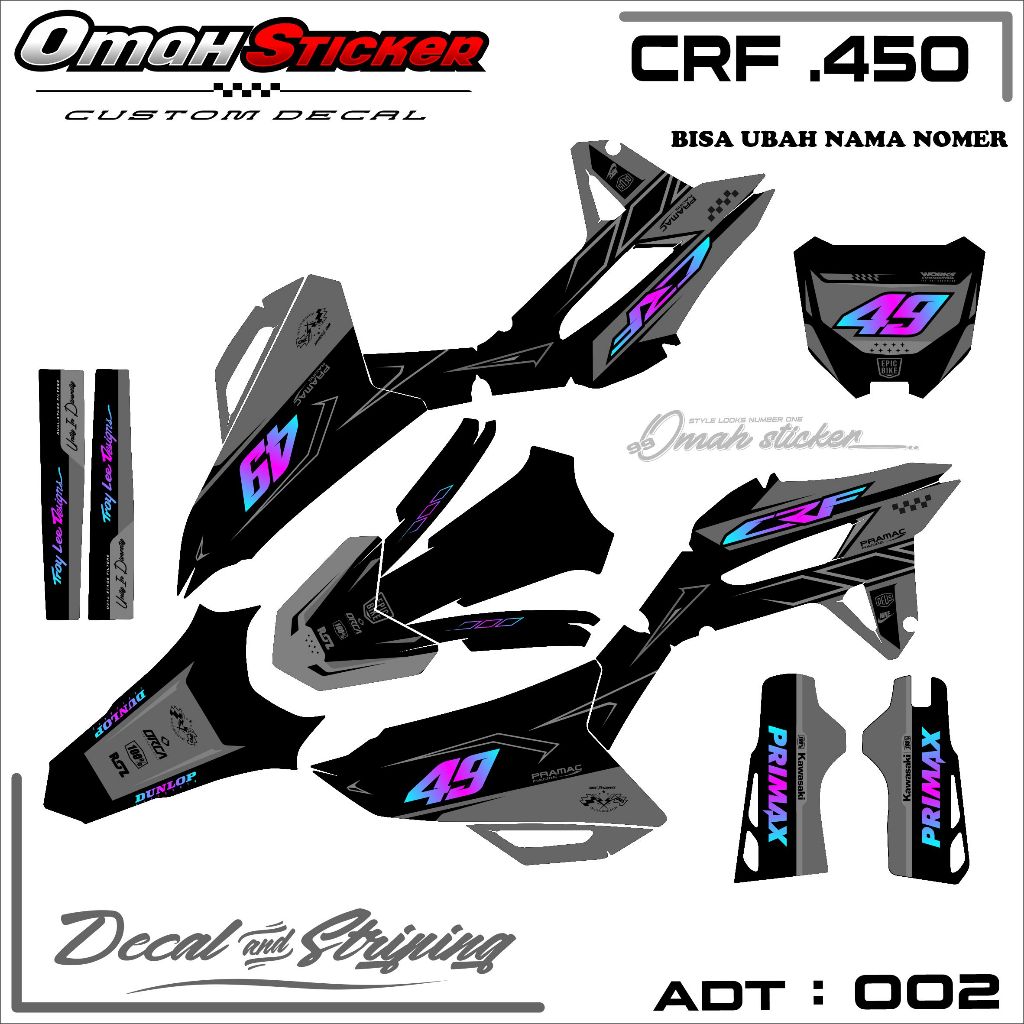 Jual Decal Sticker CRF 450R DESAIN TERBARU 2024 BEBAS REQUES DESAIN ADT ...